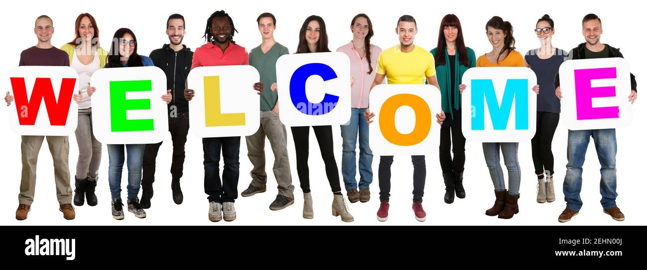 Welcome back home refugee refugees customer group of young multi ethnic ...