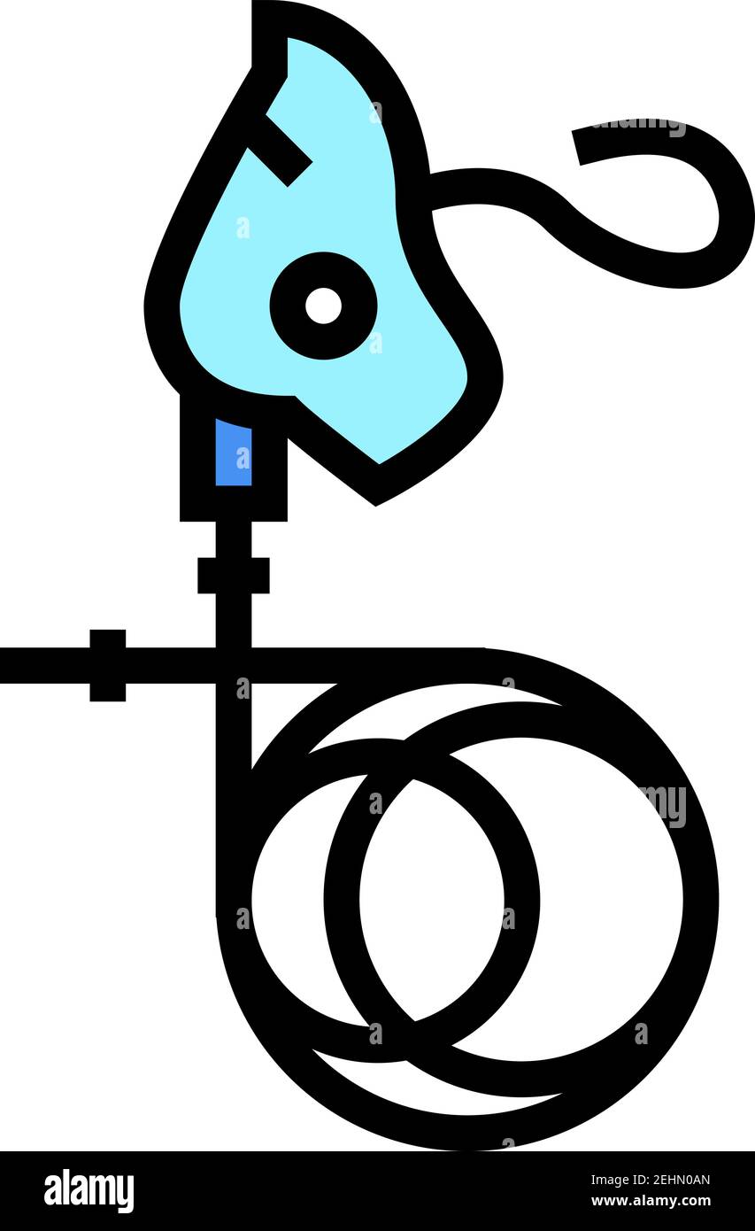 respiratory facial mask for anesthesia color icon vector illustration ...