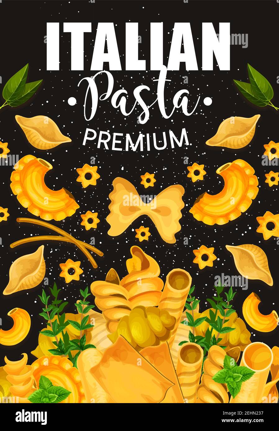 Italian pasta, restaurant menu theme. Vector traditional spaghetti ...