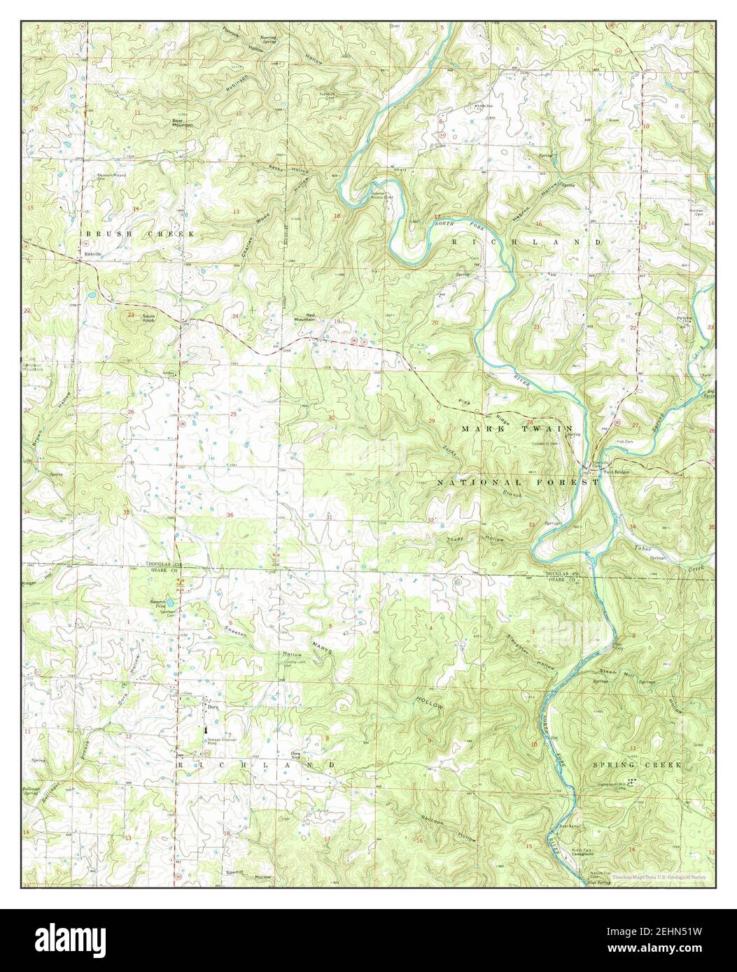 Dora, Missouri, map 1973, 1:24000, United States of America by Timeless ...