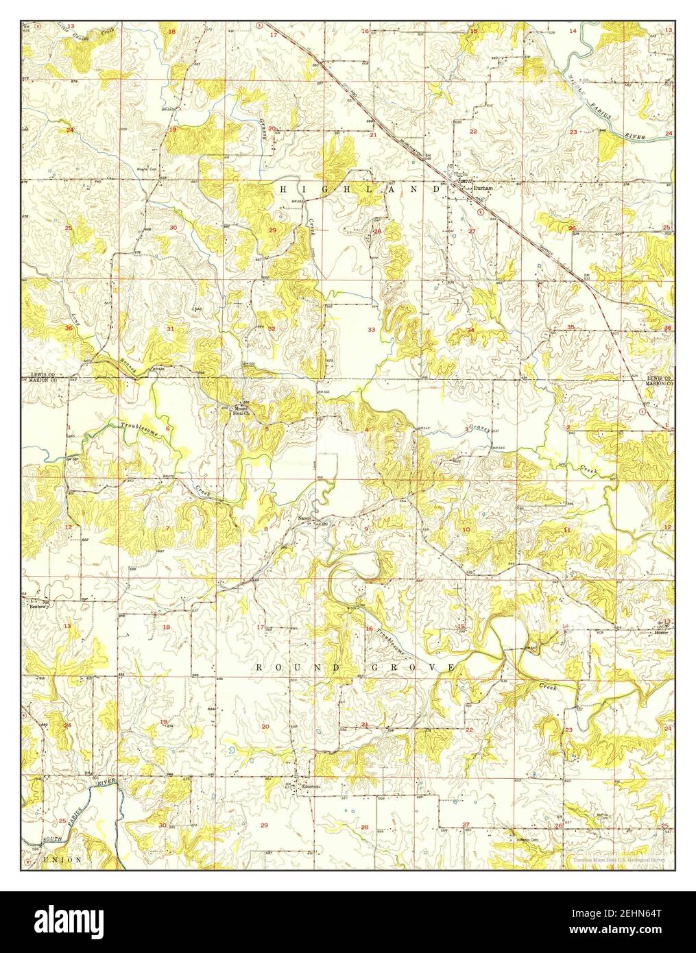 Durham, Missouri, map 1950, 1:24000, United States of America by ...