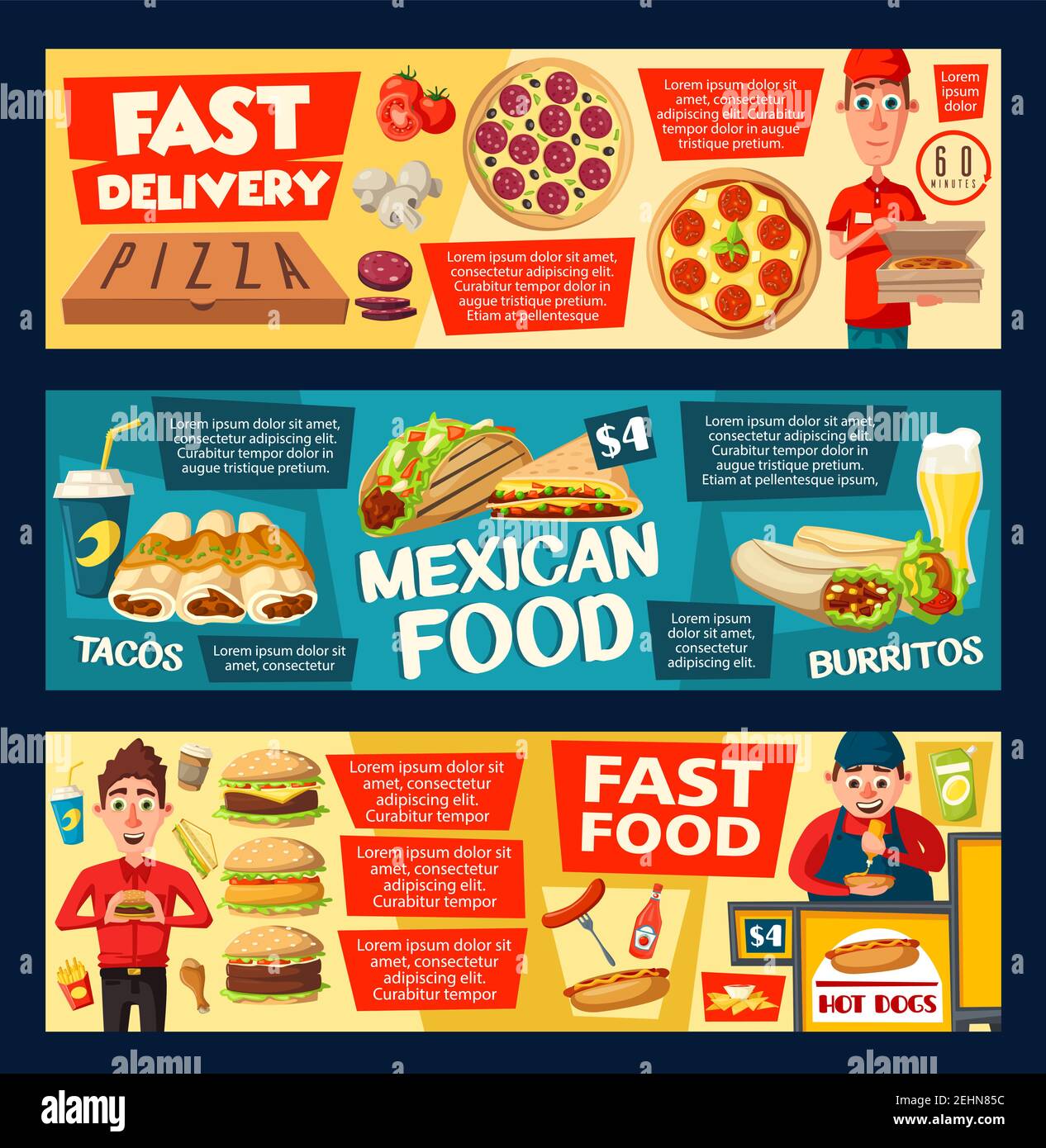 American hot pizza express Stock Vector Images - Alamy