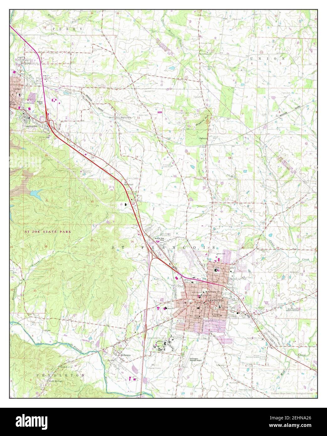 Farmington, Missouri, map 1964, 1:24000, United States of America by ...