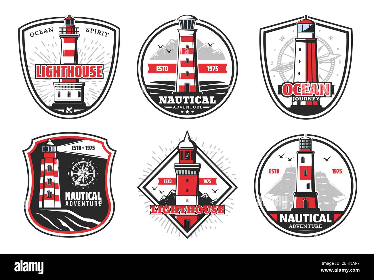 Vintage ship light house Cut Out Stock Images & Pictures - Alamy