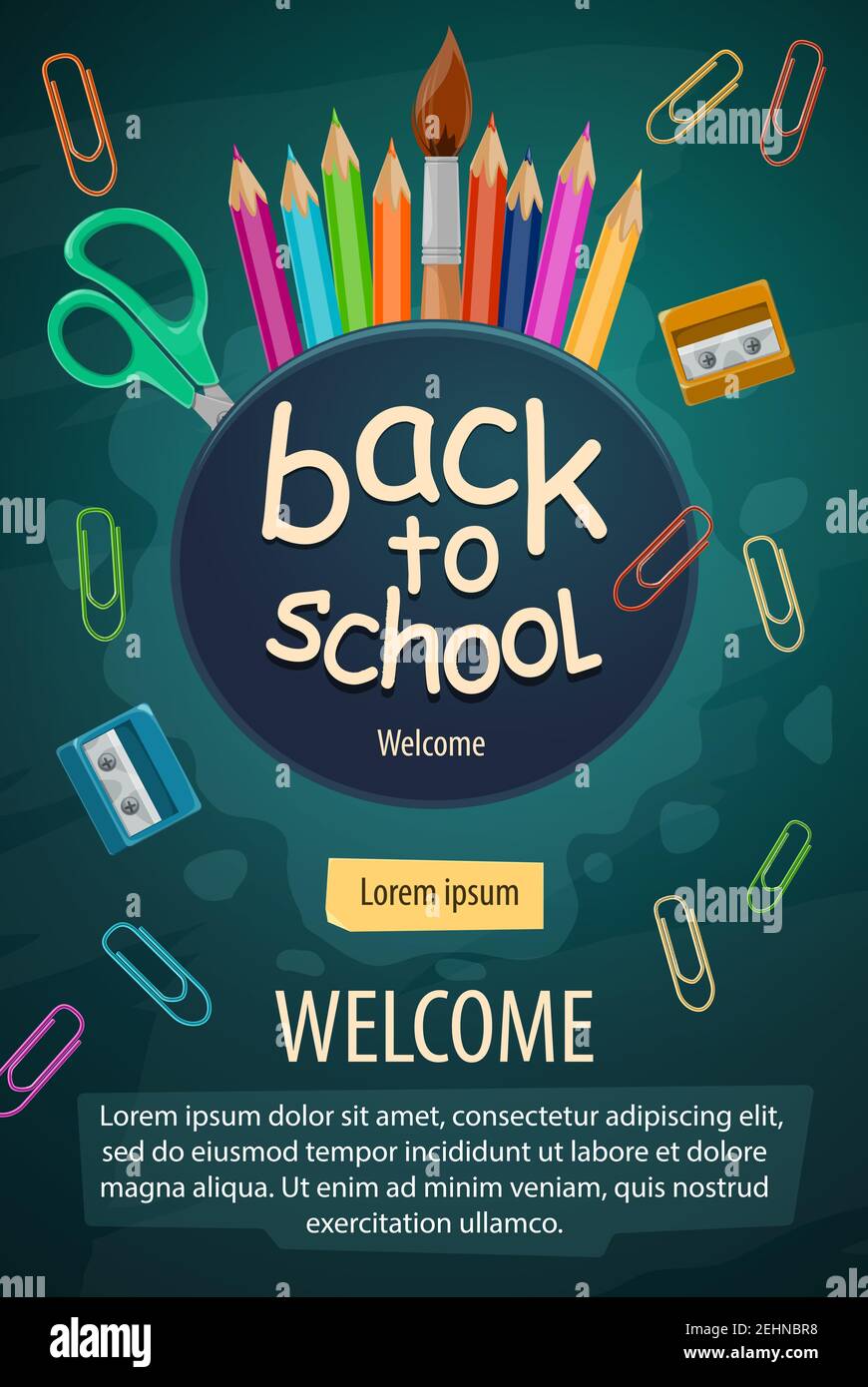 Back to School poster for education September season. Vector welcome to ...