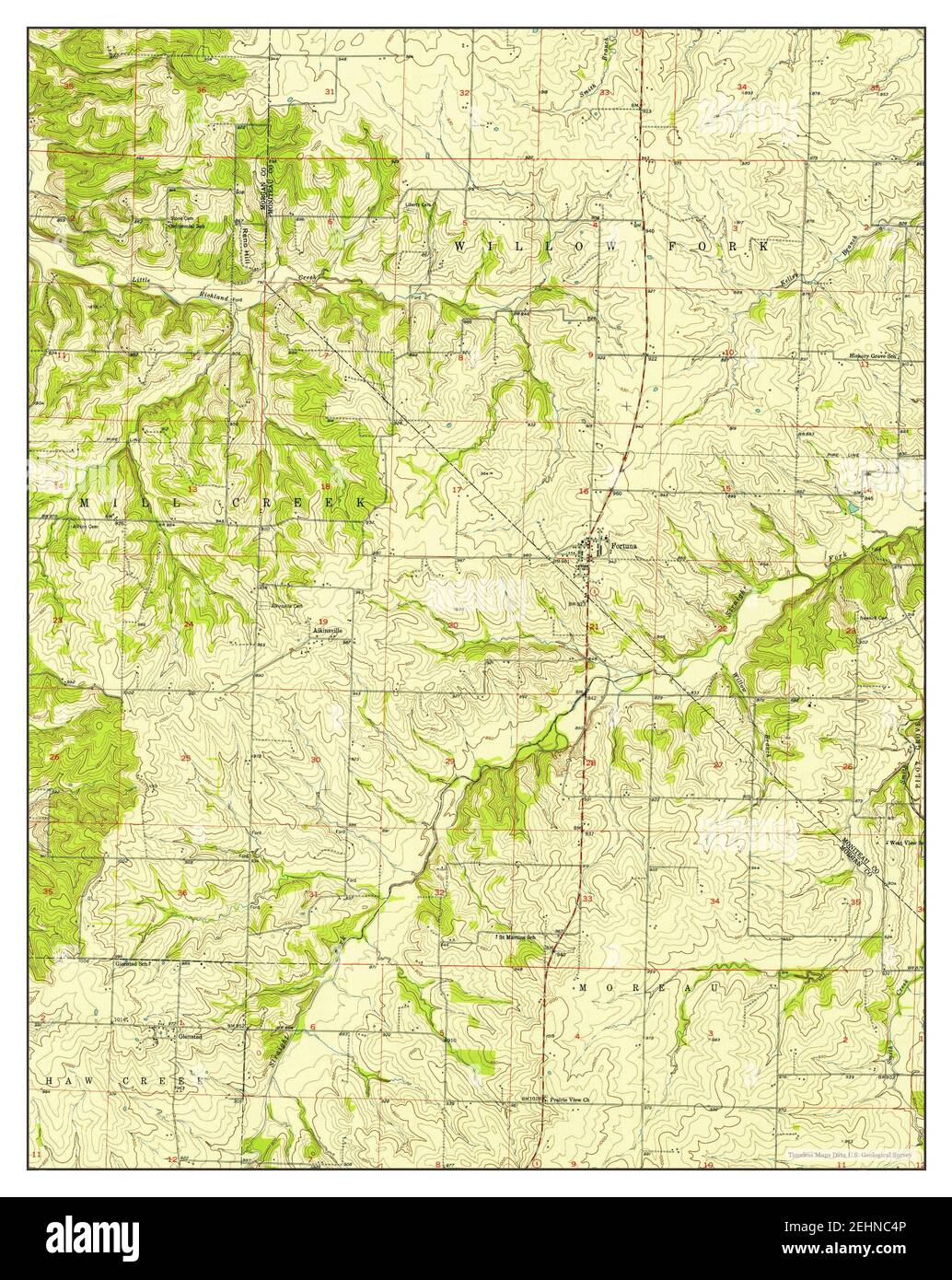 Fortuna, Missouri, map 1952, 1:24000, United States of America by ...