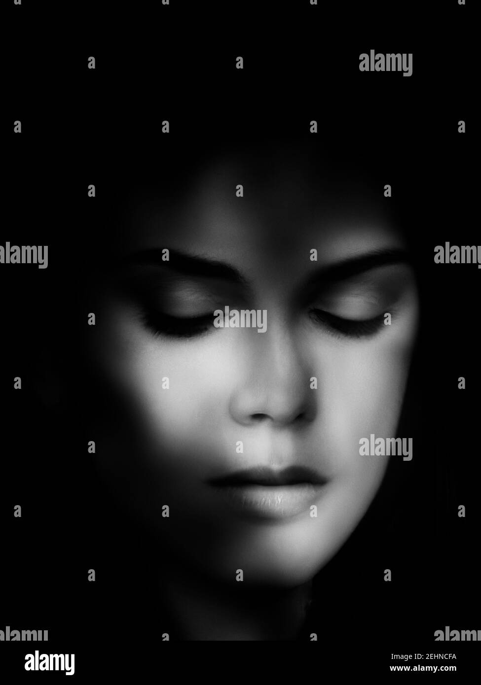 Mysterious woman face Stock Photo - Alamy
