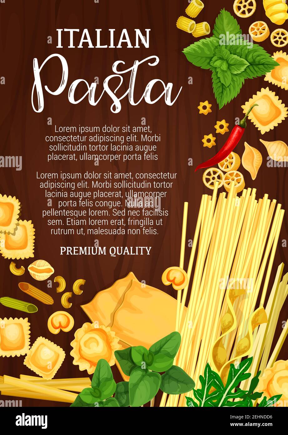 Italian pasta, Italy cuisine or pasta restaurant menu. Vector spaghetti ...