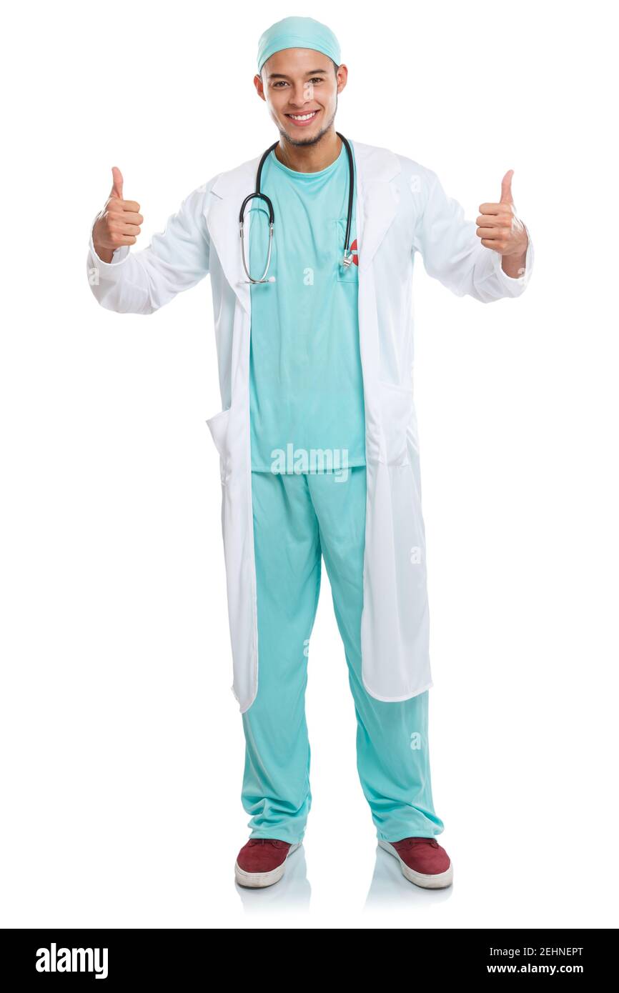 Young doctor smiling success full body portrait occupation job isolated ...