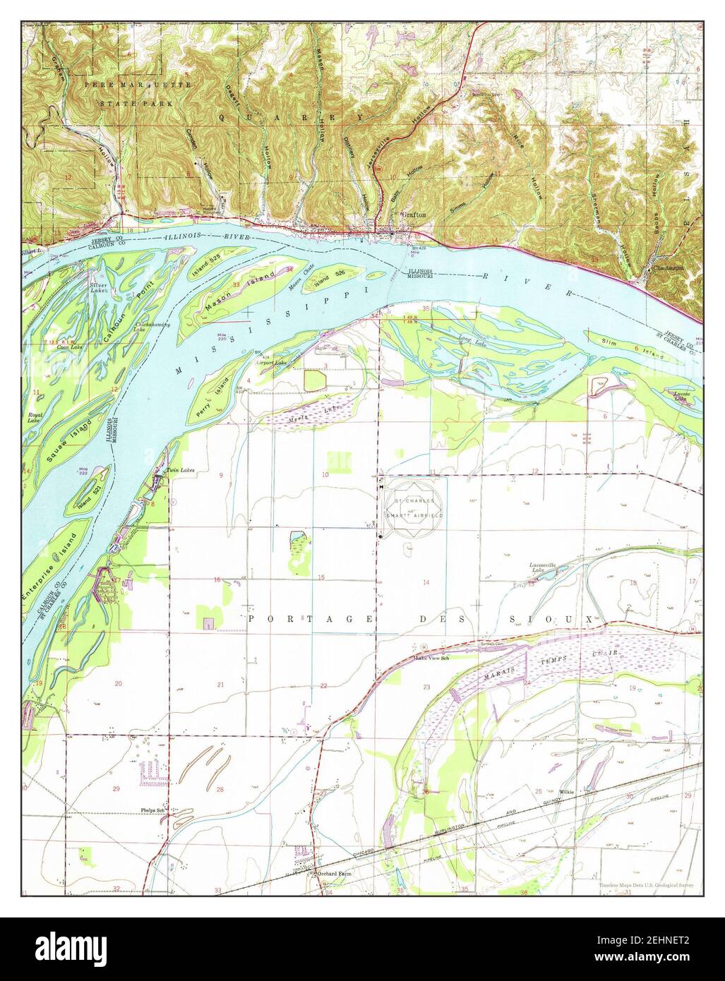 Grafton, Missouri, map 1954, 1:24000, United States of America by ...