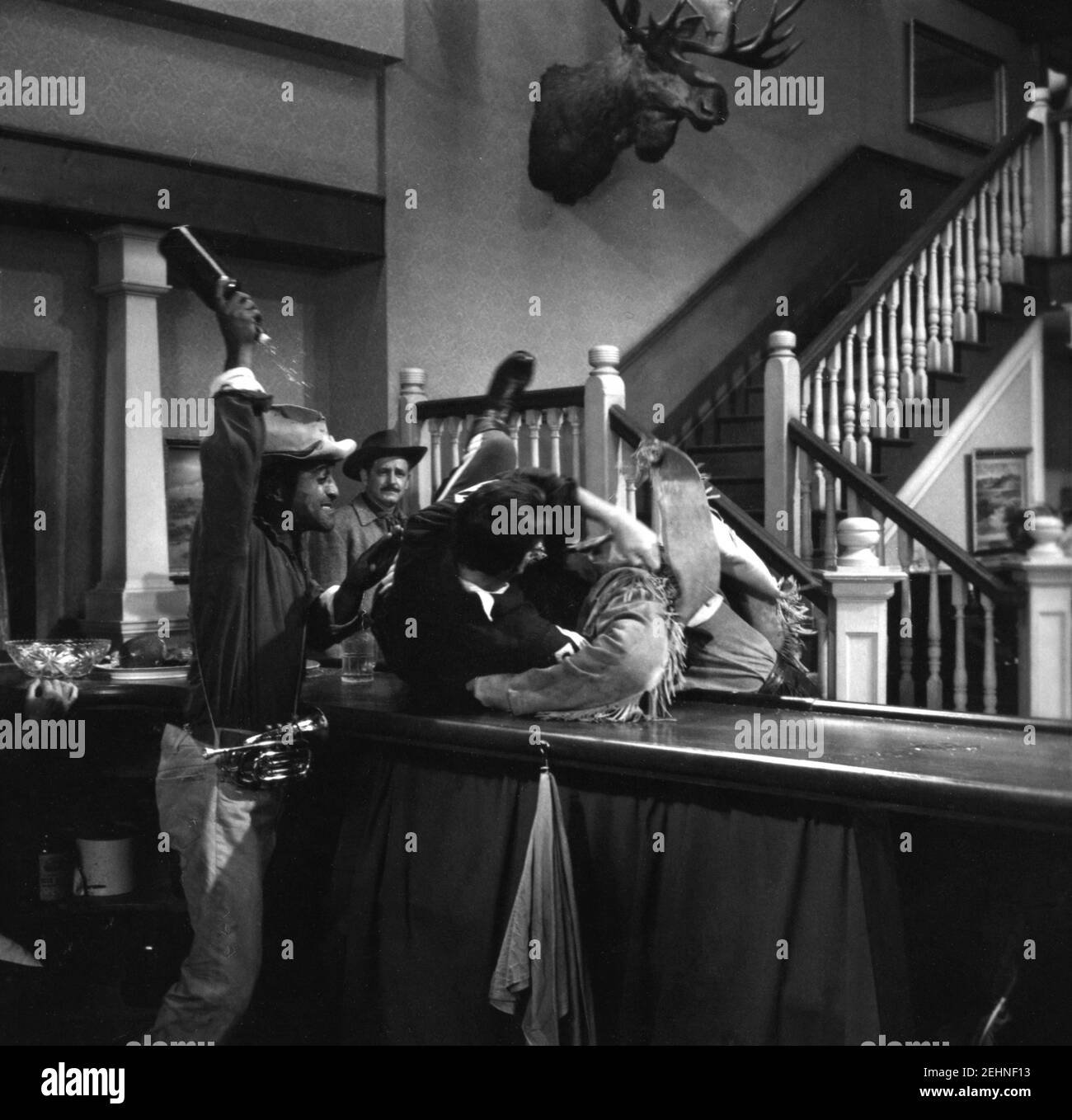 SAMMY DAVIS Jr and FRANK SINATRA on set candid filming Bar Fight Scene ...