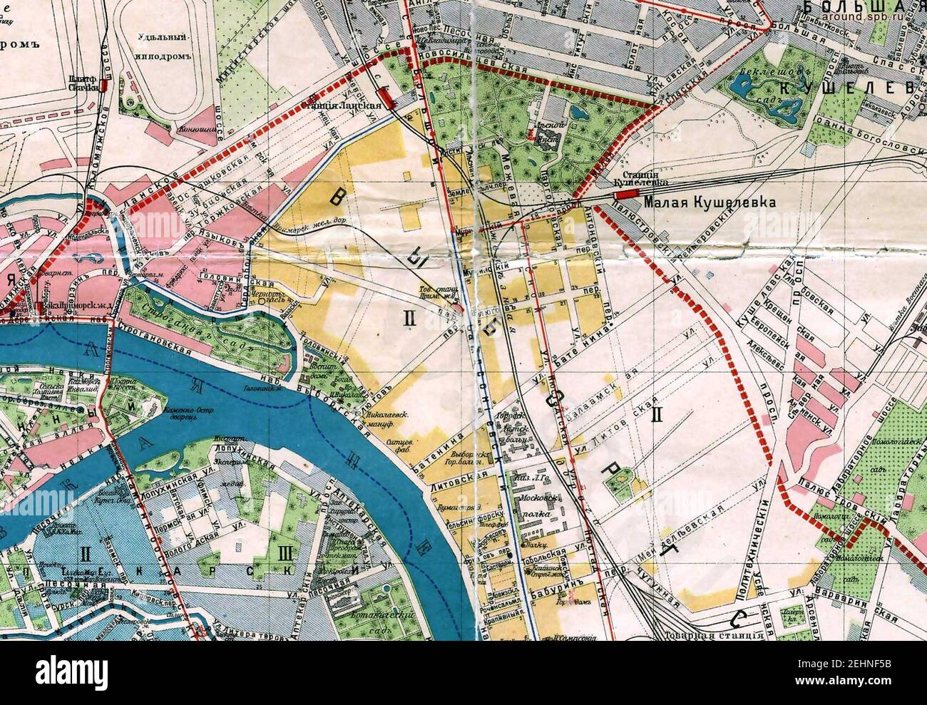 Part of Spb map 1916 Stock Photo - Alamy