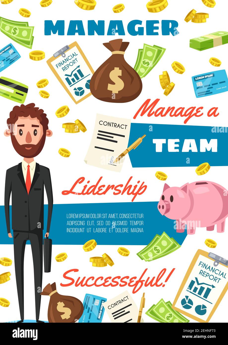 Business manager, clerk or financial director profession. Vector ...