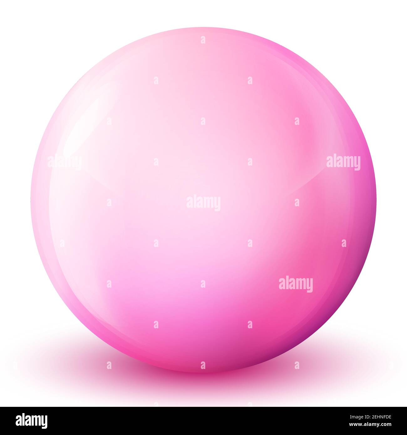 Glass pink ball or precious pearl. Glossy realistic ball, 3D abstract ...
