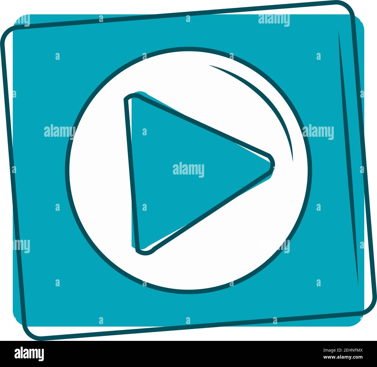 live, digital play button internet media vector illustration blue ...