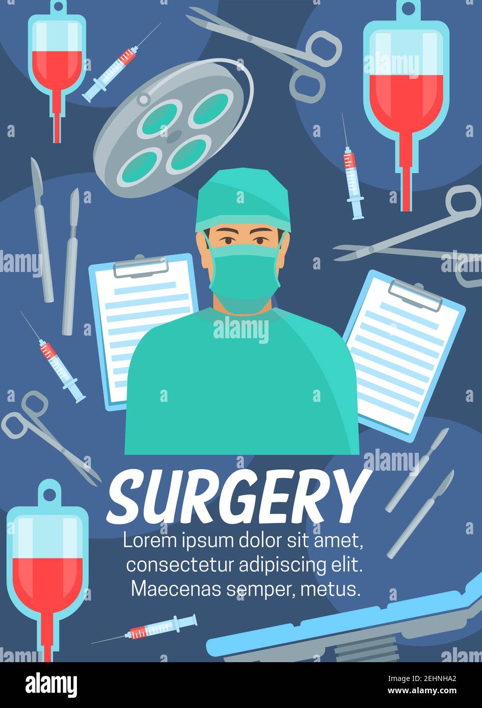 Surgery medicine. Cardiology, orthopedics or traumatology treatment ...