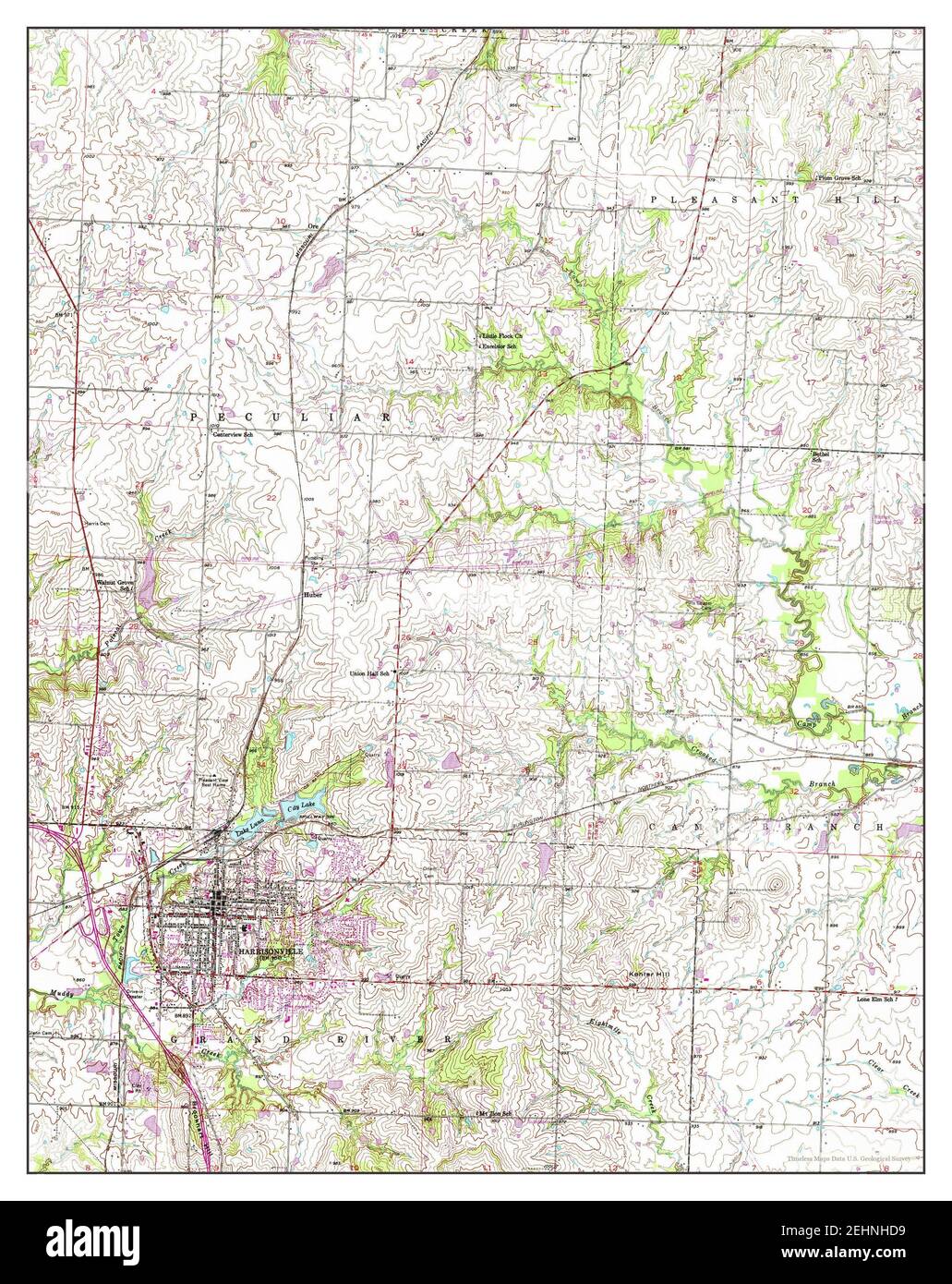 Harrisonville map hi-res stock photography and images - Alamy