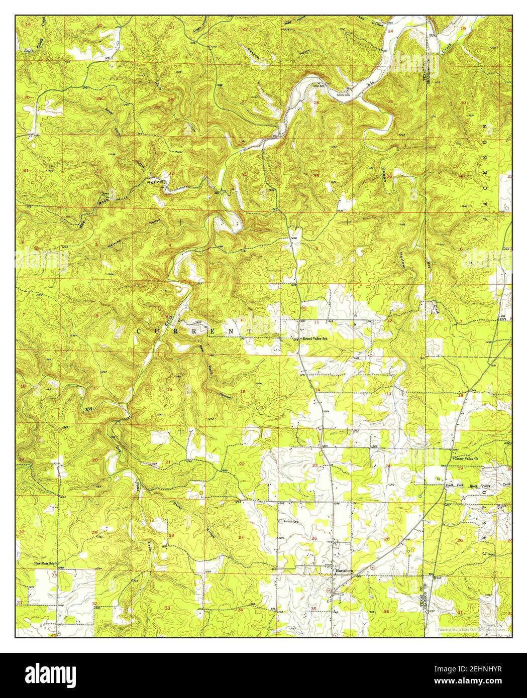 Hartshorn, Missouri, map 1951, 1:24000, United States of America by ...