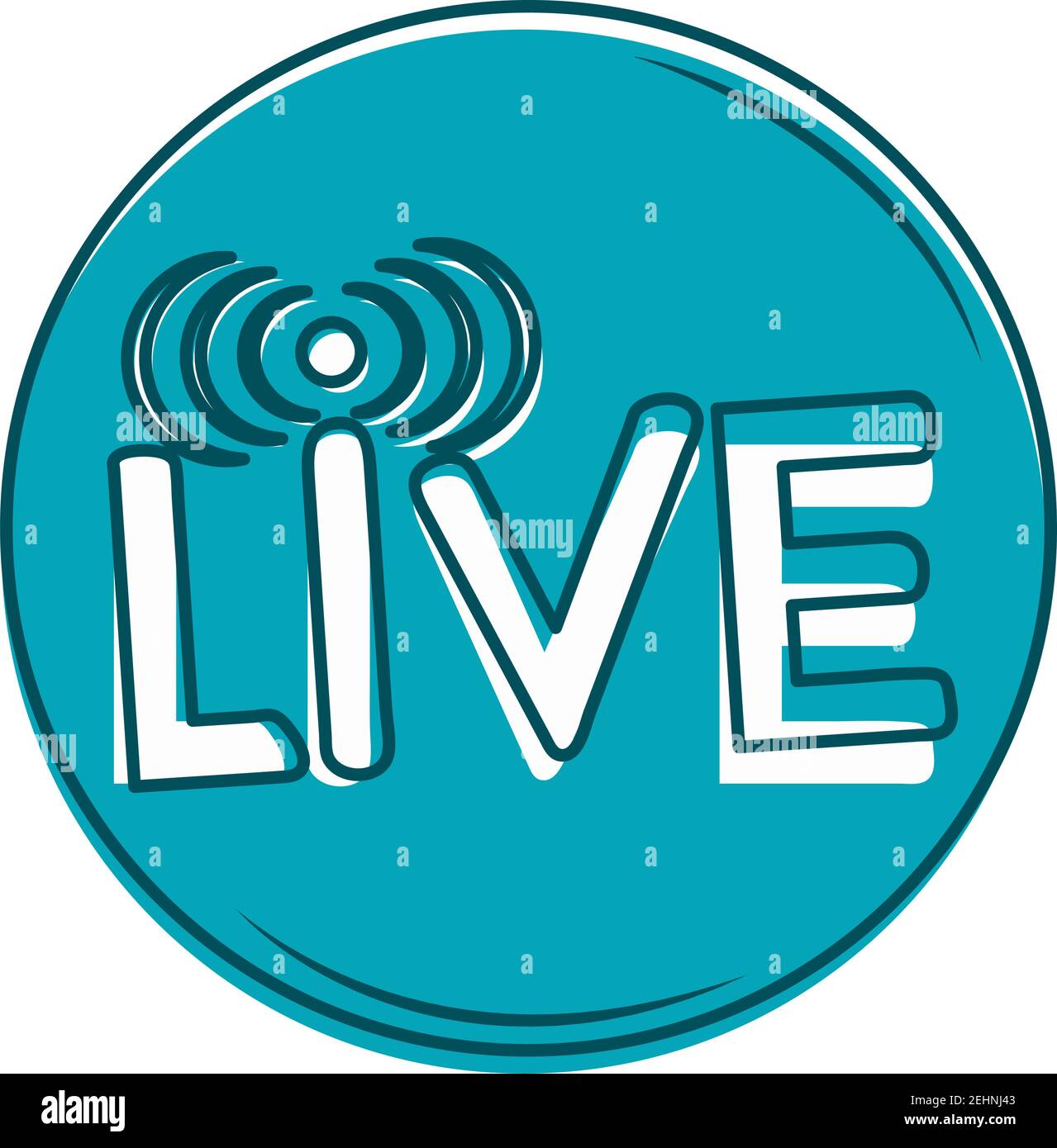 live online stream play button social network vector illustration blue ...
