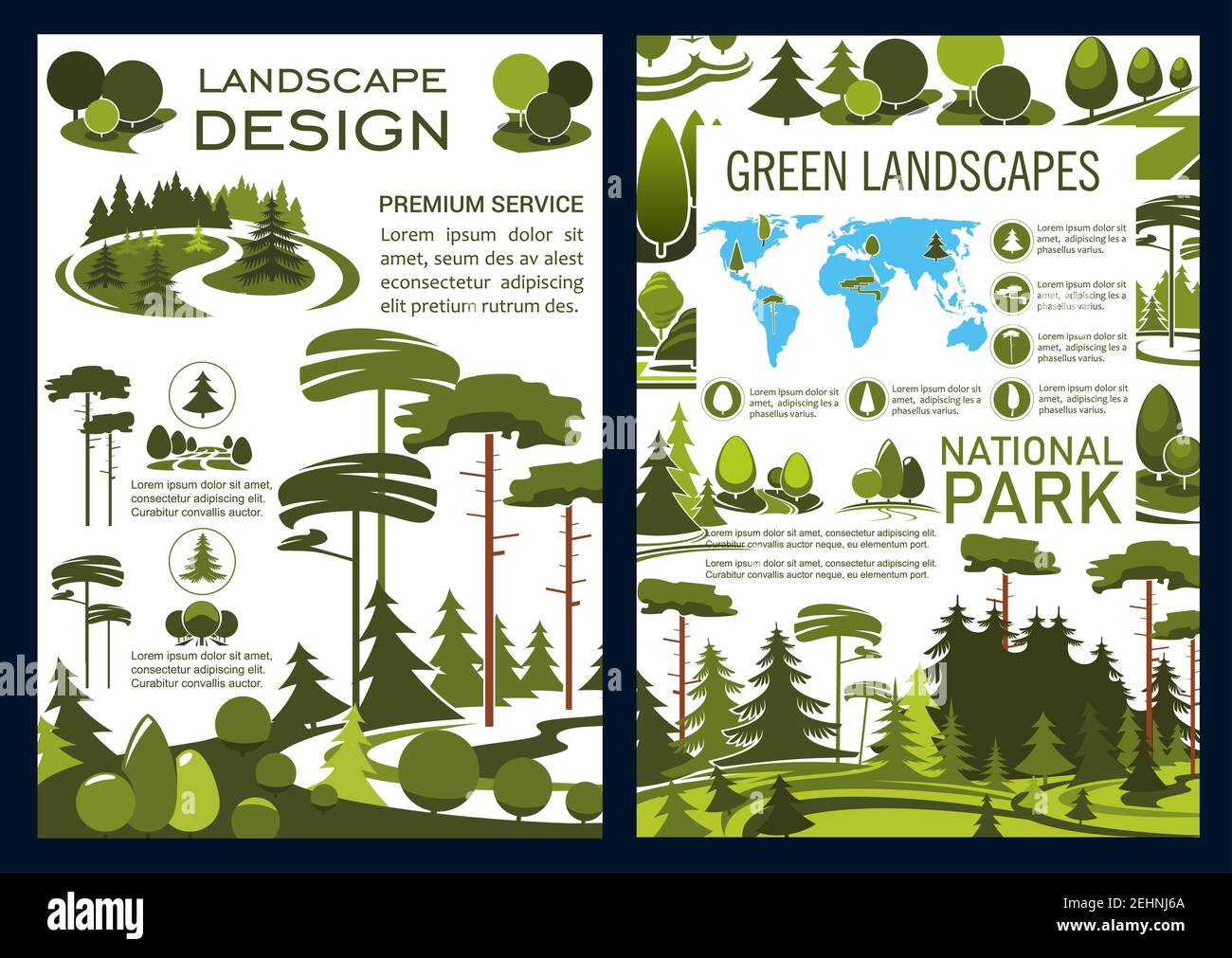 Landscape design and green horticulture service company brochure, park ...