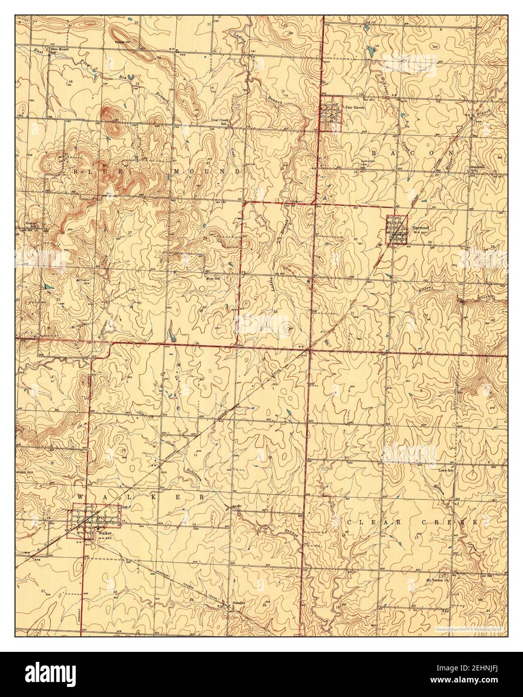 Harwood, Missouri, map 1941, 1:24000, United States of America by ...