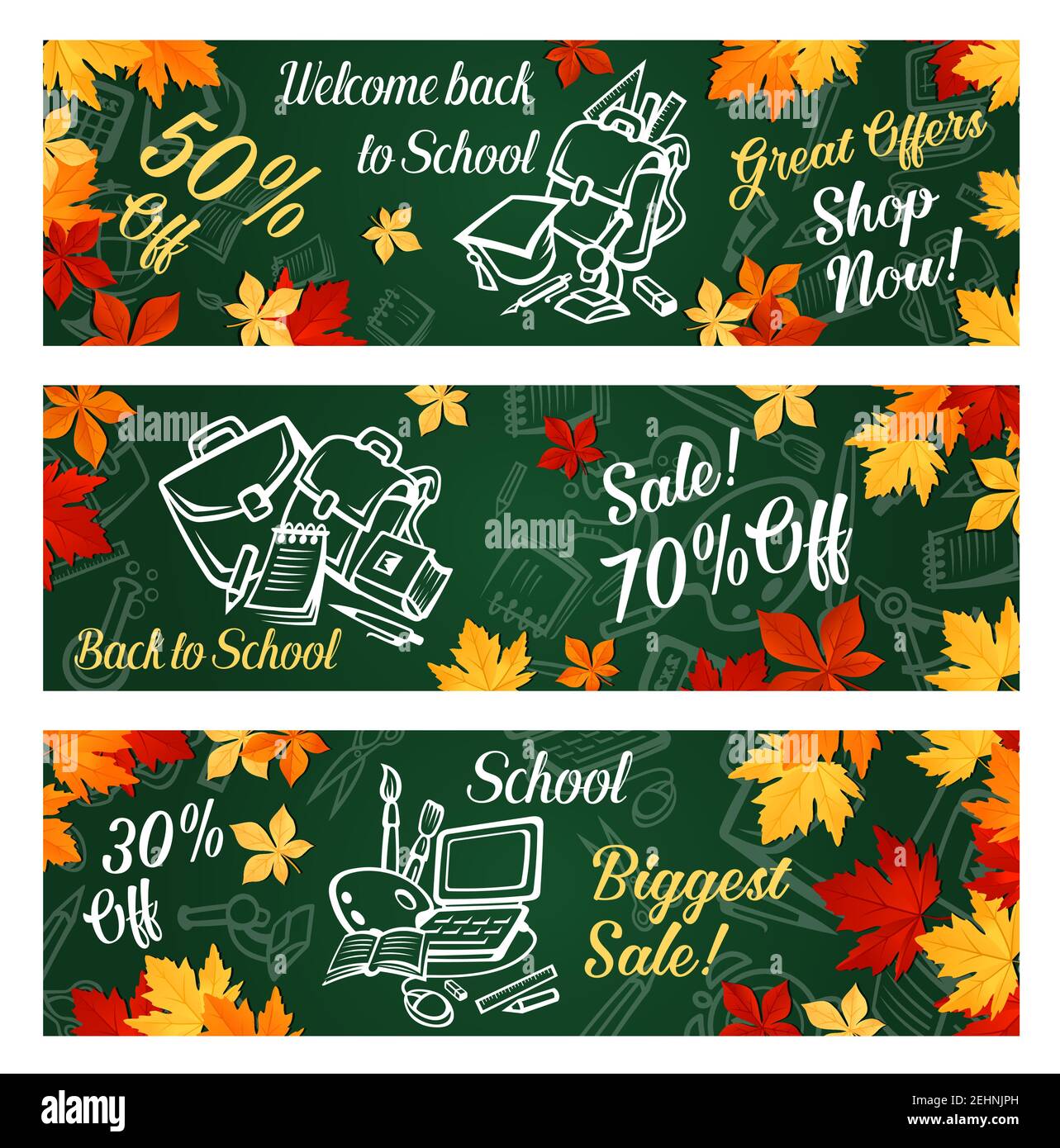School supplies special offer banner for back to school season sale ...