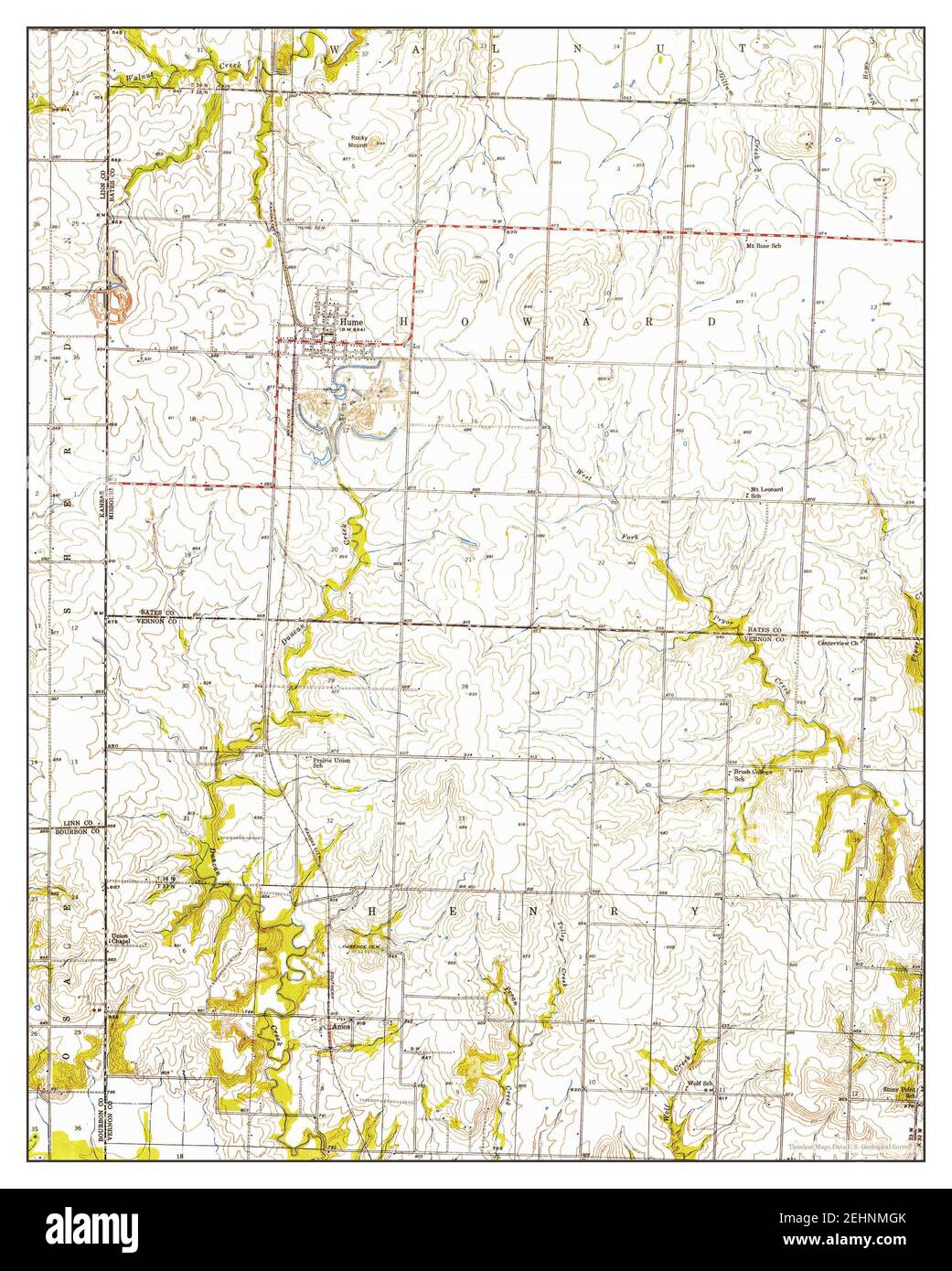 Hume, Missouri, map 1940, 1:24000, United States of America by Timeless ...