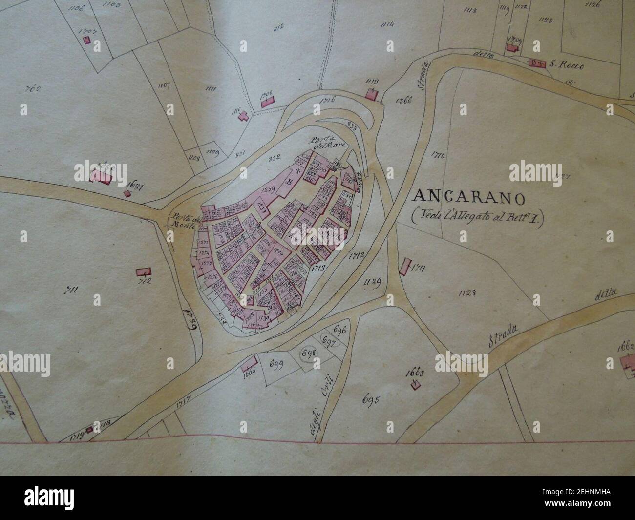 Particolare della Mappa di Ancarano, Foglio IX, anno 1883 Stock Photo ...