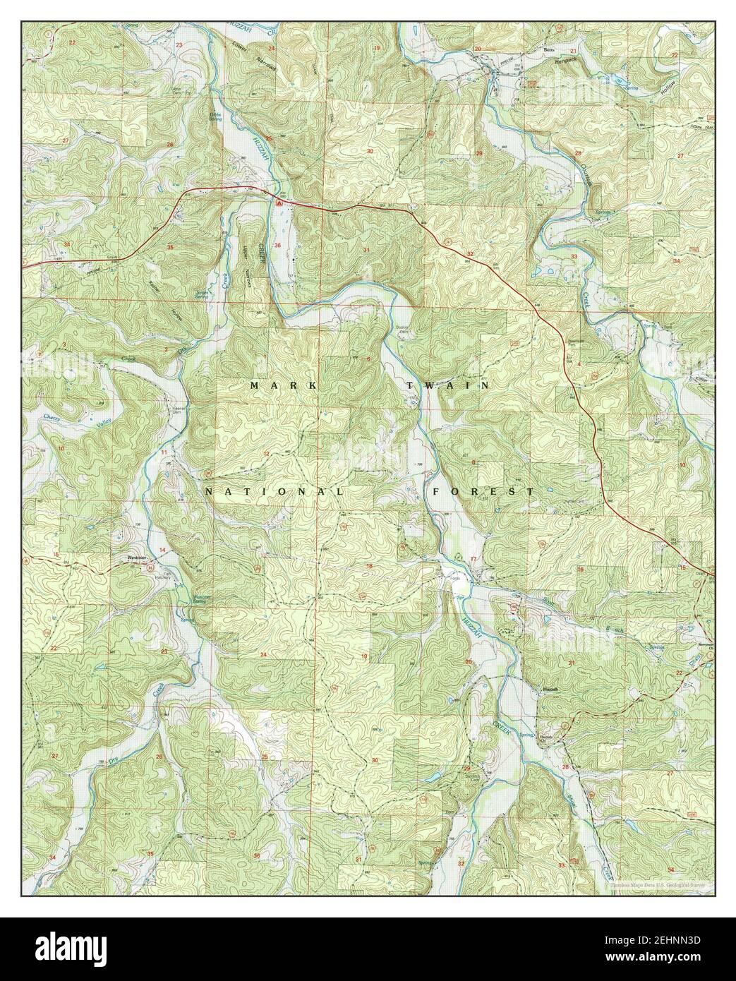 Huzzah, Missouri, map 1999, 1:24000, United States of America by ...