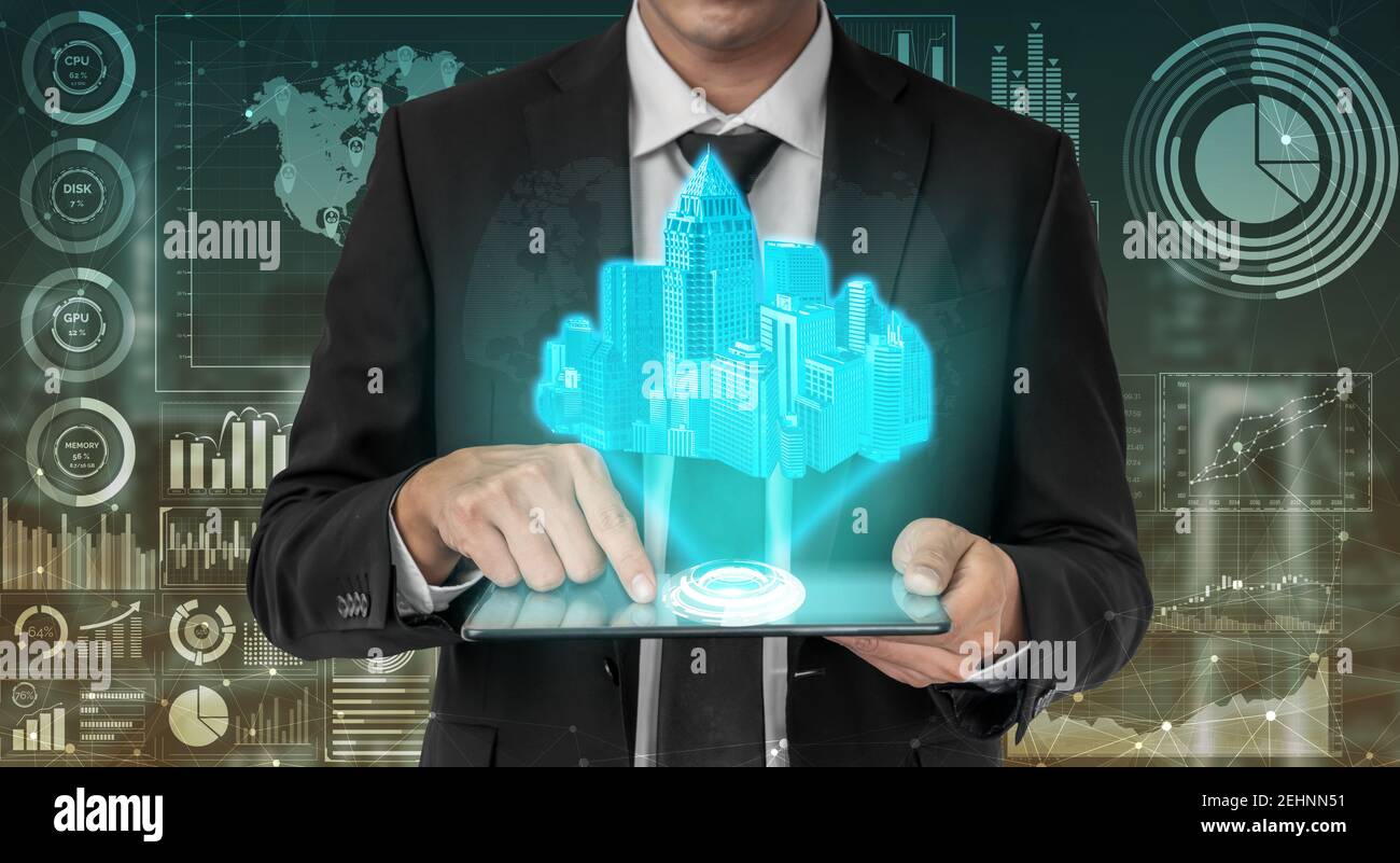 Advanced Communication And Global Internet Network Connection In Smart City Concept Of Future