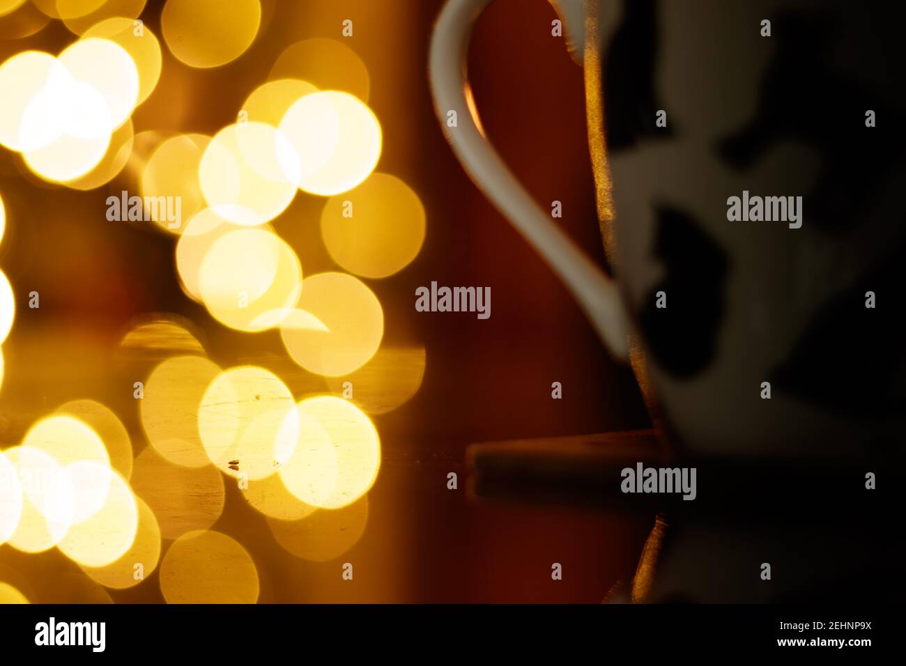 Series of bokeh light effect in brown and yellow tones, large and small ...
