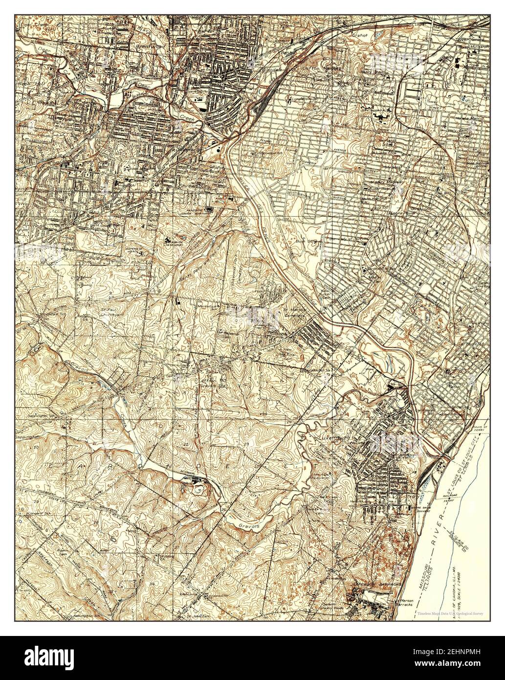 Jefferson Barracks, Missouri, map 1933, 1:24000, United States of ...