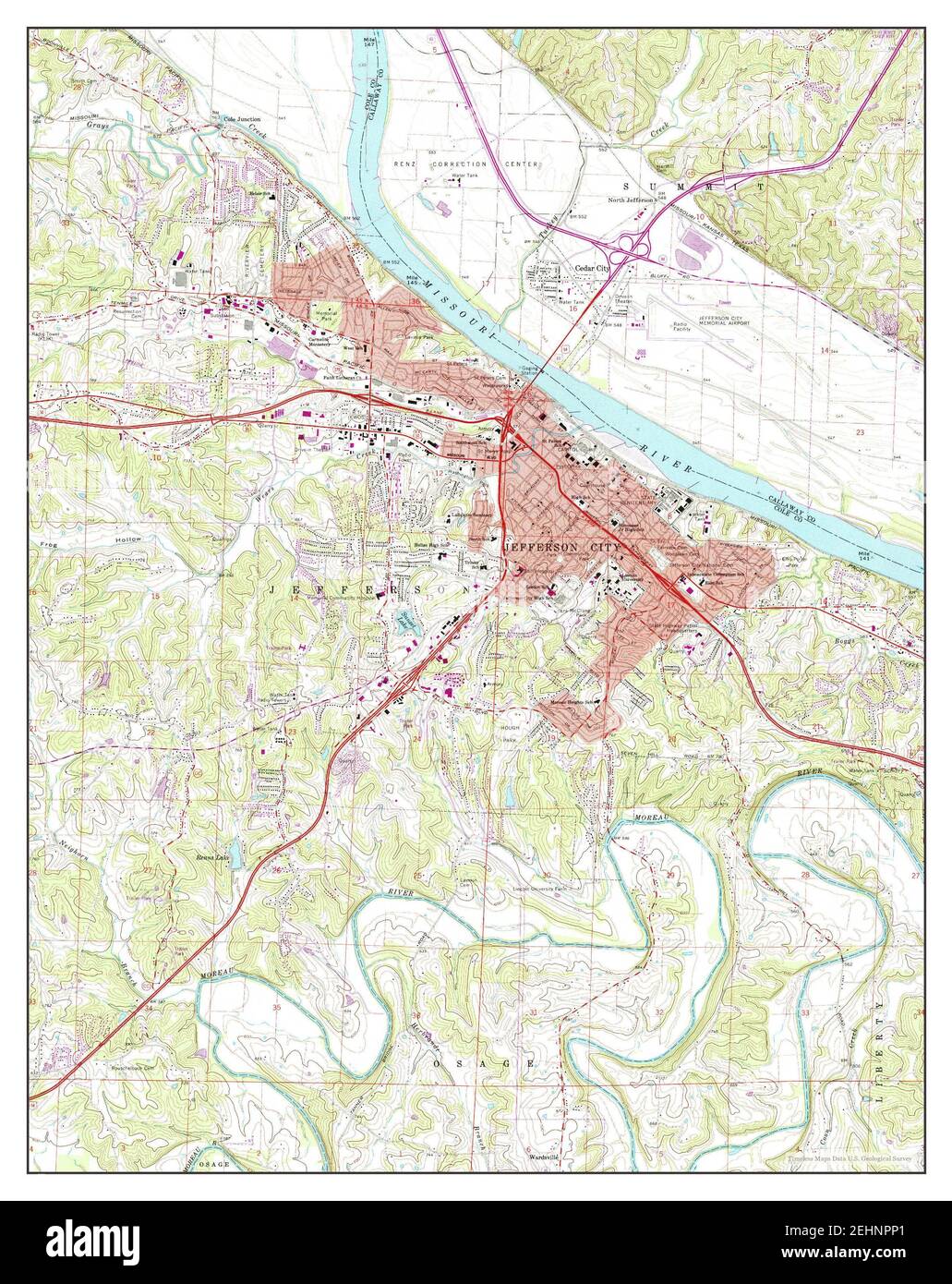 Jefferson City, Missouri, map 1967, 1:24000, United States of America ...