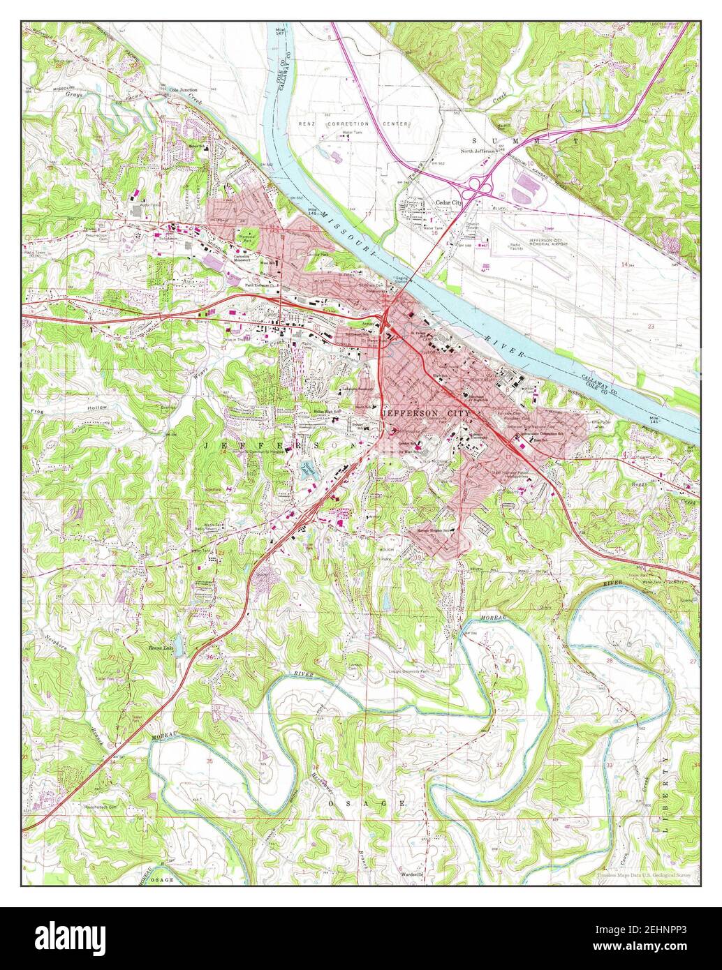 Jefferson City, Missouri, map 1967, 1:24000, United States of America ...