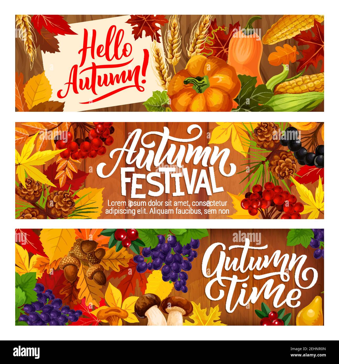 Harvest time horizontal Stock Vector Images - Alamy