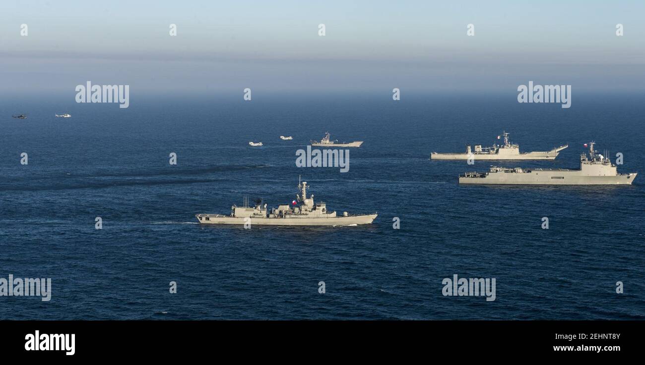Partner nations sailing together 140815 Stock Photo - Alamy