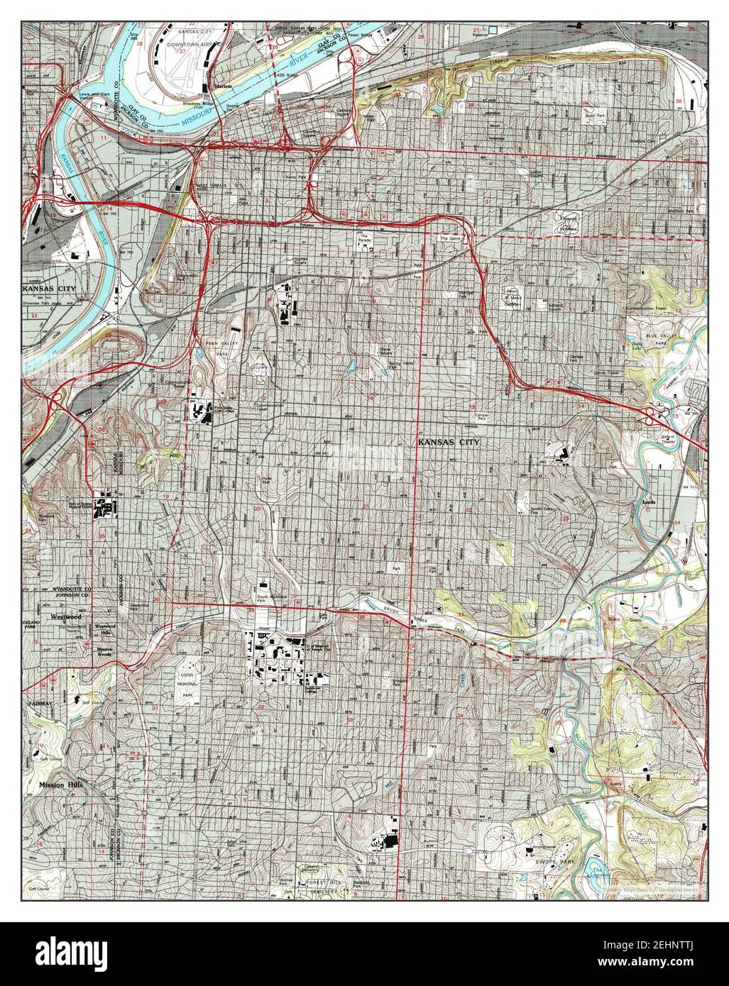 Kansas City, Missouri, map 1991, 1:24000, United States of America by ...