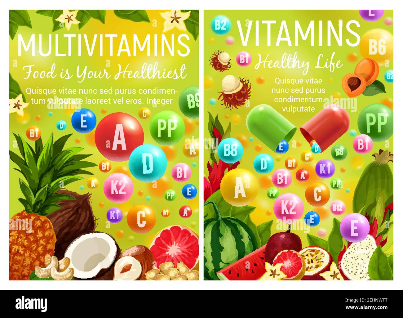 Healthy fruits and nuts with vitamins for healthy nutrition and ...
