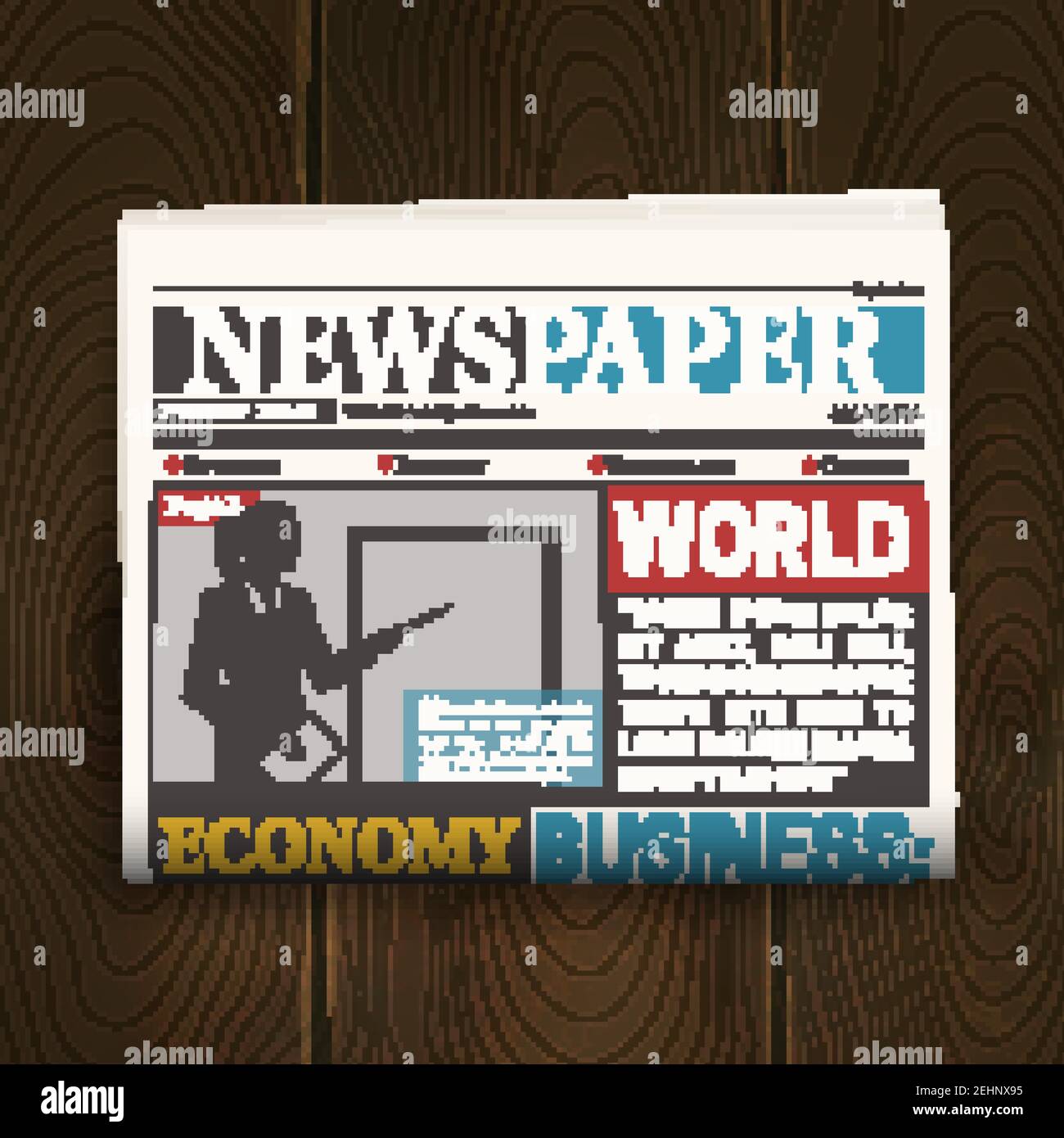 Newspaper front page poster with world news economy business headlines ...