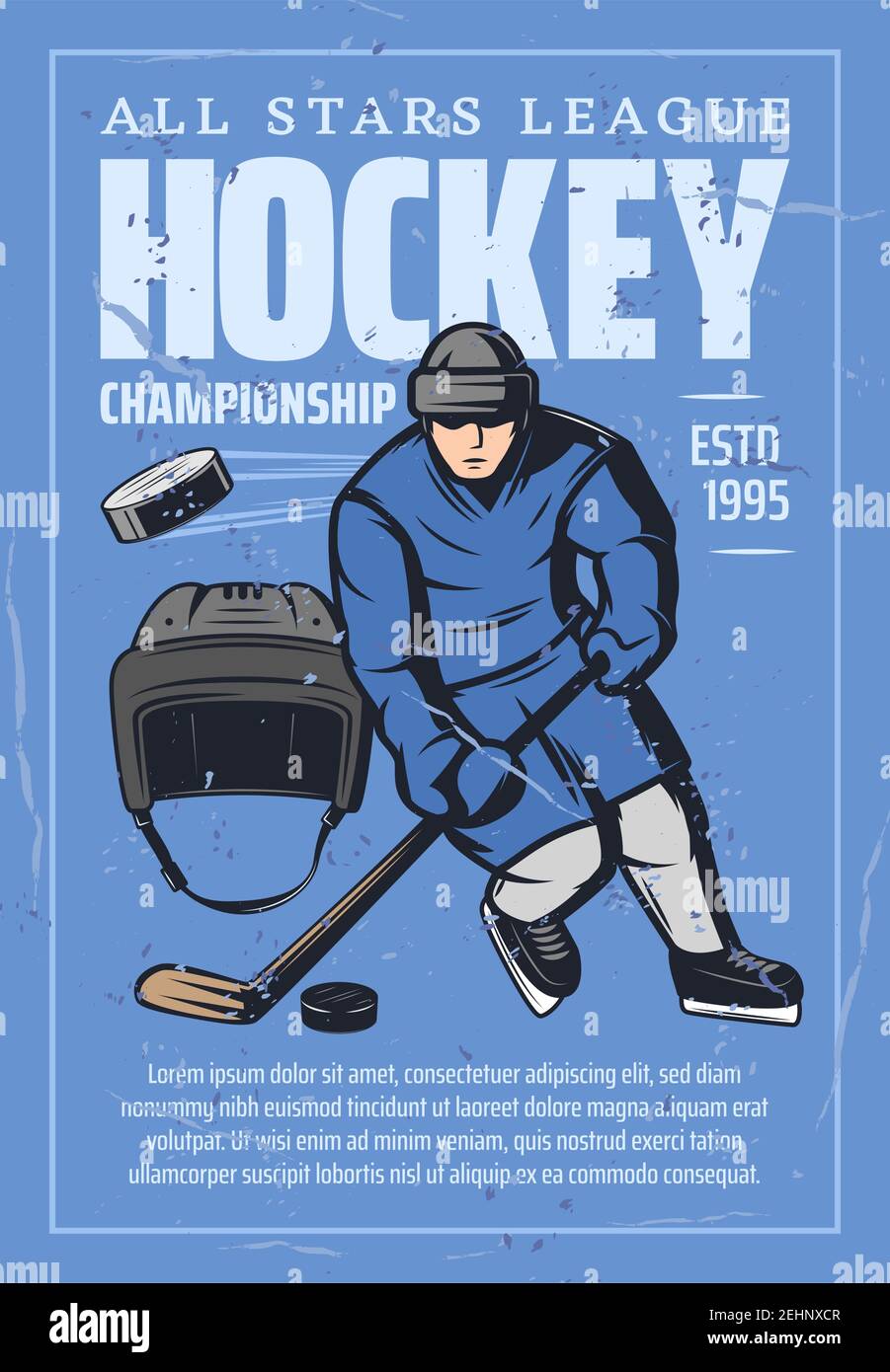 Vintage hockey poster hi-res stock photography and images - Alamy