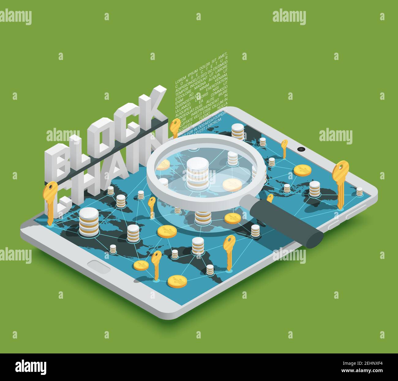 Modern safe virtual payments methods isometric composition with ...