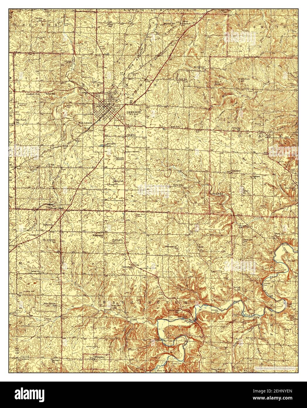 Vintage map of lebanon Cut Out Stock Images & Pictures - Alamy