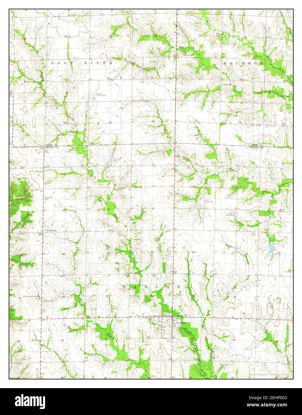 Leonard, Missouri, map 1963, 1:24000, United States of America by ...