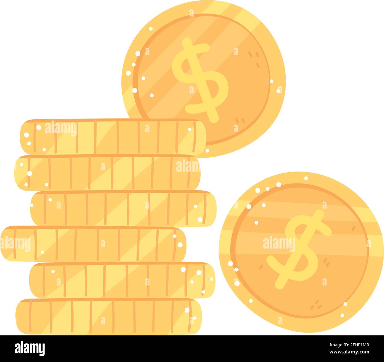 stacked coins money cash vector illustration isolated Stock Vector ...