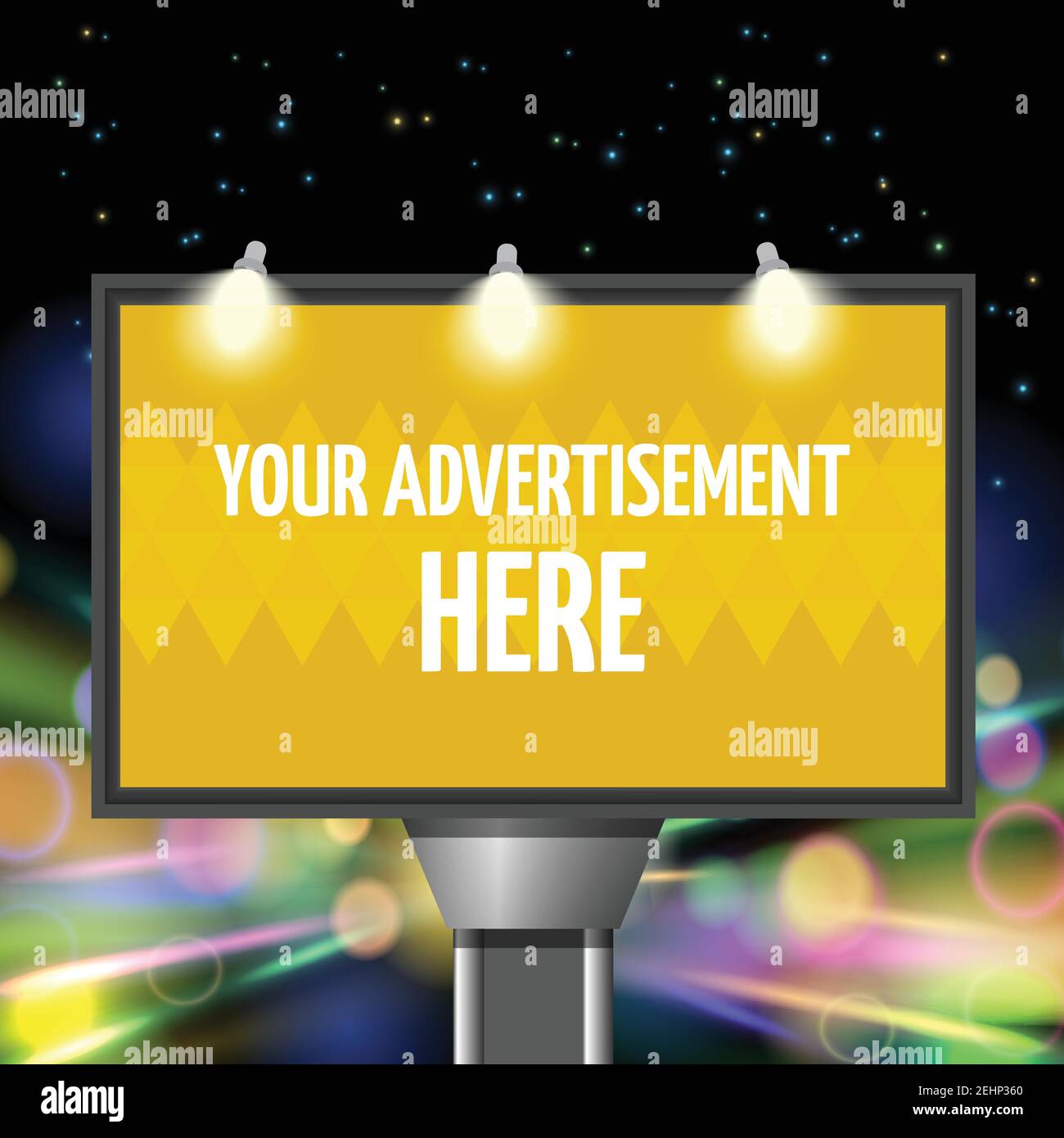 Street advertisement city background with billboard in the night light ...