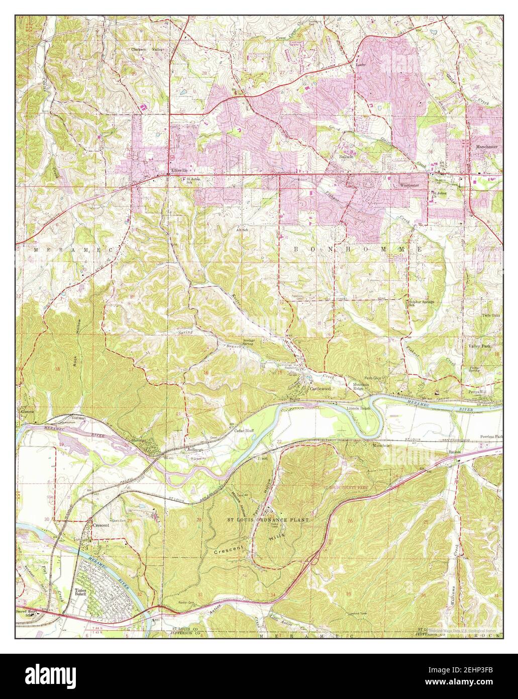 Manchester, Missouri, map 1954, 1:24000, United States of America by ...
