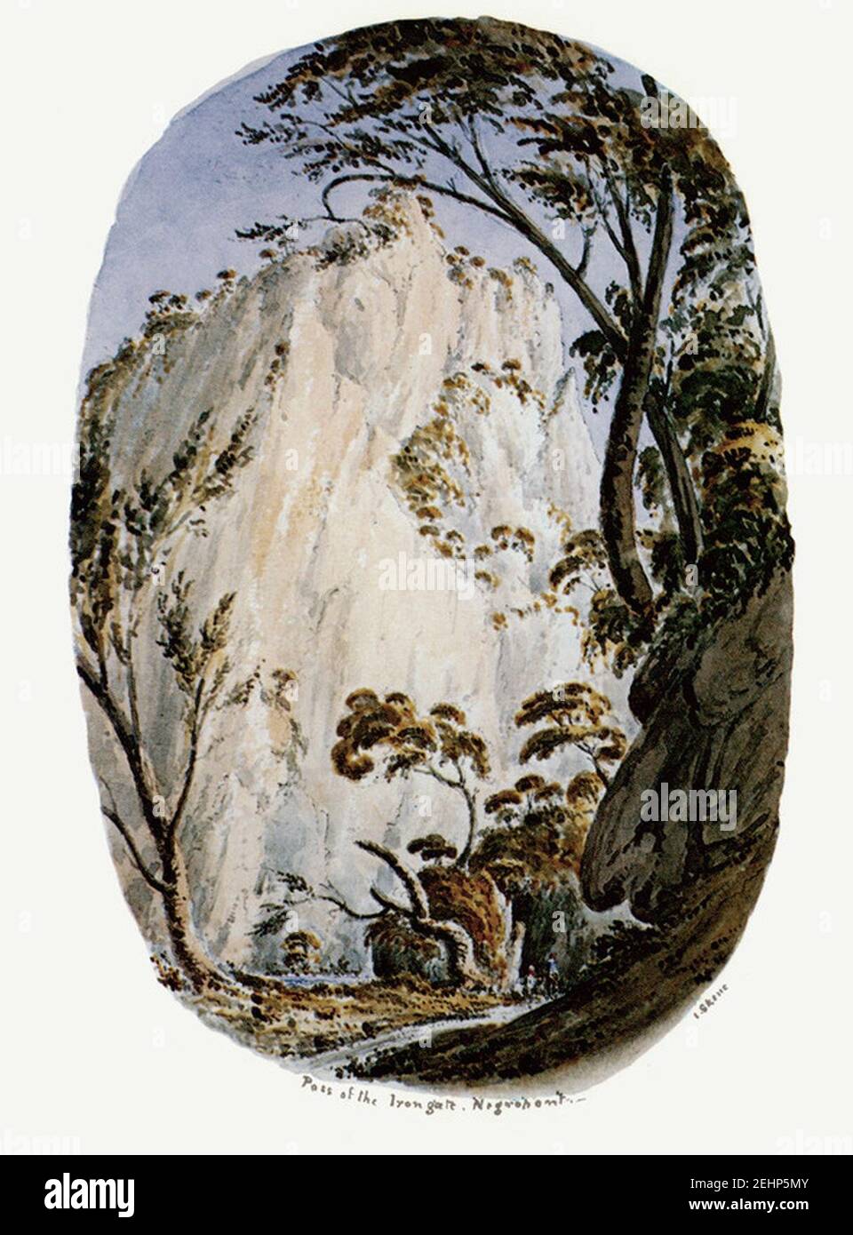 Pass of the iron gate, Negropont - Skene James - 1838-1845 Stock Photo ...