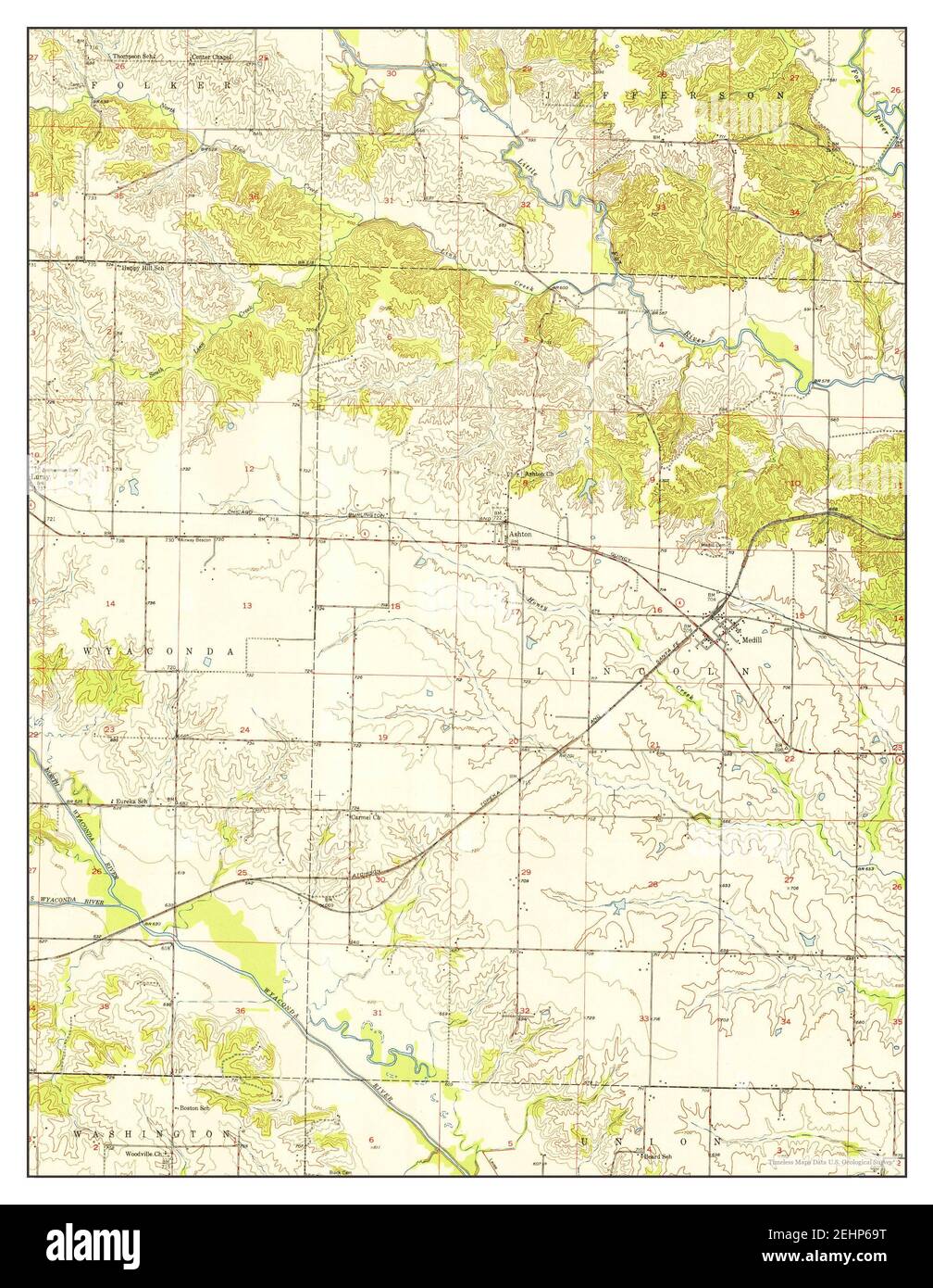 Medill, Missouri, map 1951, 1:24000, United States of America by ...