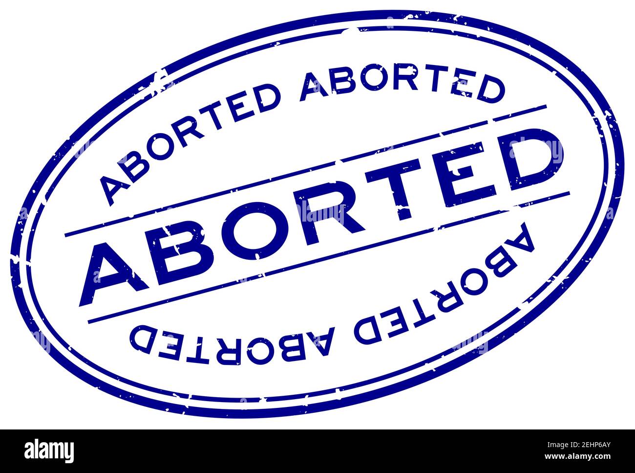 Grunge blue aborted word oval rubber seal stamp on white background Stock Vector Image & Art - Alamy