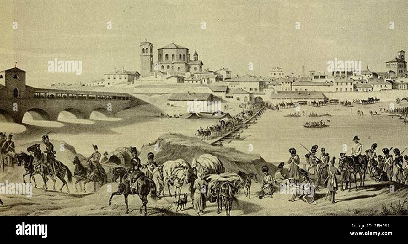 Passaggio Ticino esercito austriaco 1849 Stock Photo - Alamy